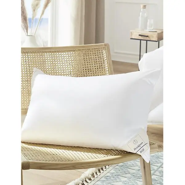 BRINKHAUS Blue Firm Cotton And Goose Feather Pillow