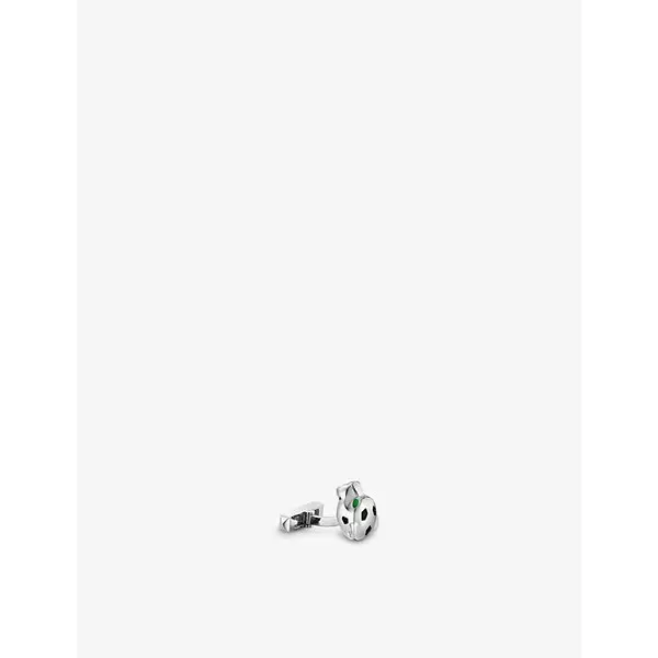 Cartier Panthère De Palladium-plated Sterling And Lacquer Cufflinks