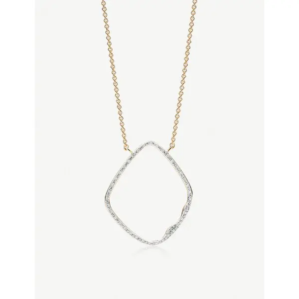 Monica Vinader Riva Diamond And Gold Vermeil Necklace - 18 Ct Gold