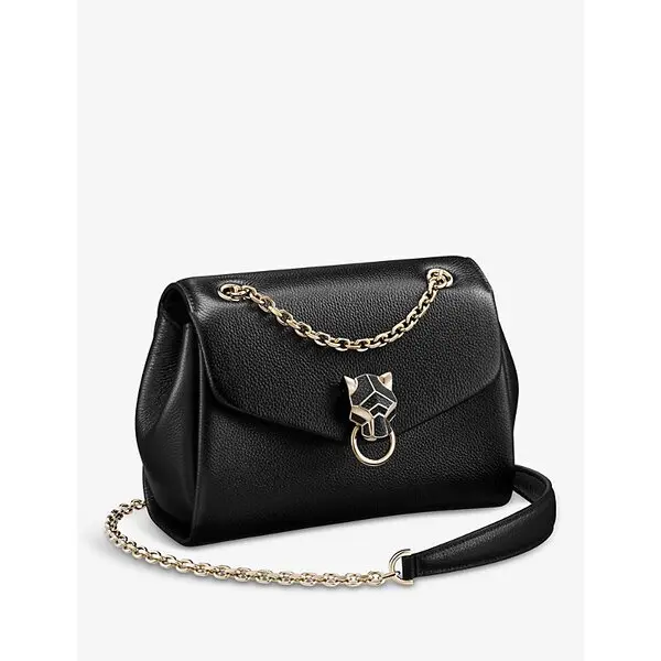 Cartier Panthère De Chain Mini Leather Cross-body Bag - Black