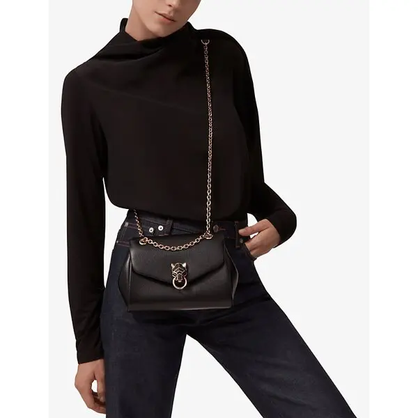 Cartier Panthère De Chain Mini Leather Cross-body Bag - Black