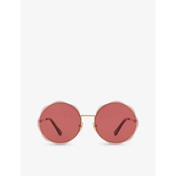 Chloé Ch0202s Metal Round Frame Sunglasses - Gold