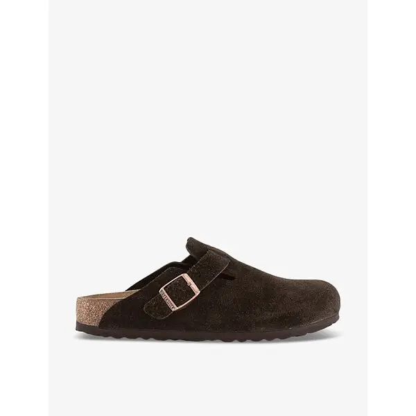 BIRKENSTOCK Boston Logo-embossed Suede Clogs