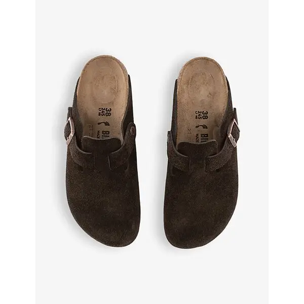BIRKENSTOCK Boston Logo-embossed Suede Clogs