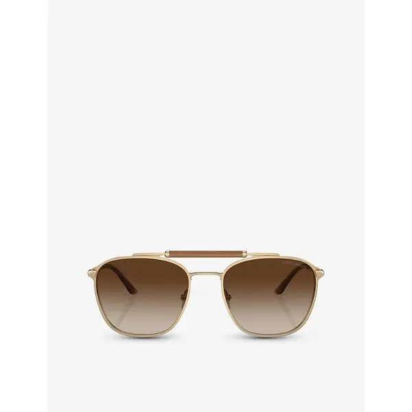 Giorgio Armani Ar6149 Square-frame Sunglasses - Gold
