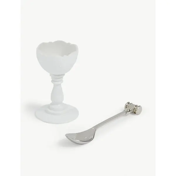 ALESSI Dressed Eggcup With Egg-opening Stainless-steel Spoon - Nocolor