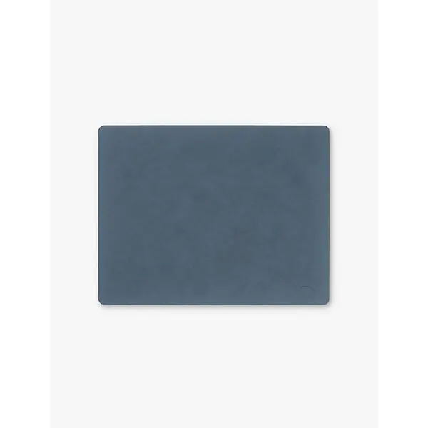 LIND DNA Nupo Rectangle Leather Placemat - Dark Blue