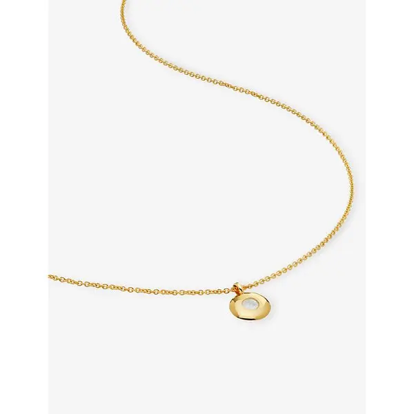 Monica Vinader Birthstone Moonstone Pendant Necklace - Yellow Gold