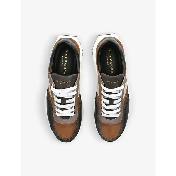 Kurt Geiger Gaspar Contrast-panel Suede Low-top Trainers