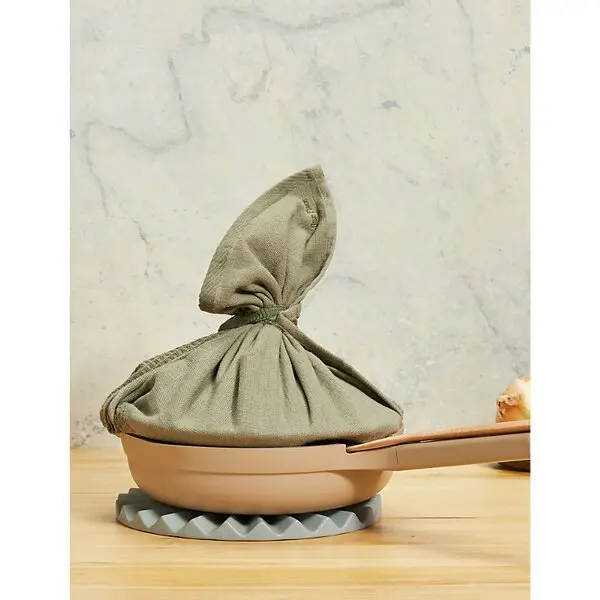 OUR PLACE Double Dual-textured Cotton Kitchen Towels Set Of Two - Sage