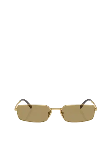 Prada Rectangle-frame Metal Sunglasses - Gold