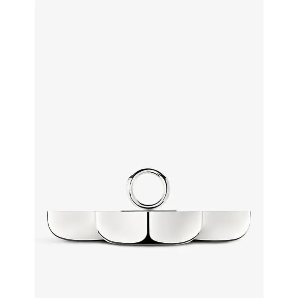 Christofle Vertigo Large Three-bowl Silver-plated Tray