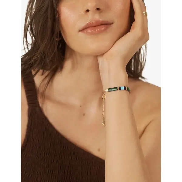 Monica Vinader Delphi Malachite Bracelet - Yellow Gold