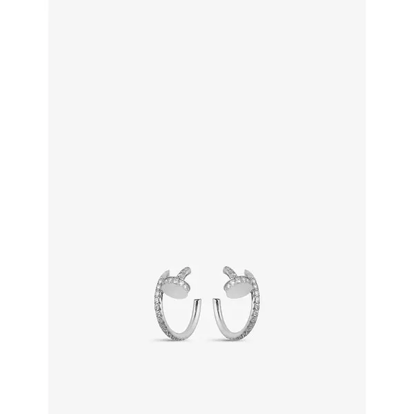 CARTIER Juste Un Clou 18ct White-gold And Diamond Earrings - White Gold