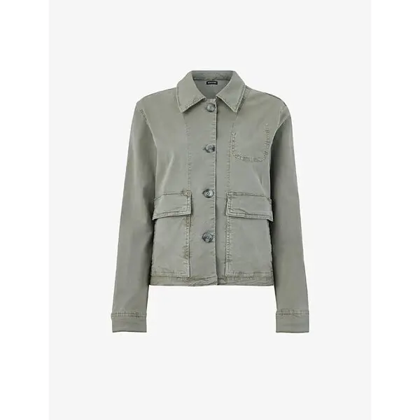 Whistles Marie Cotton Jacket - Khaki/olive