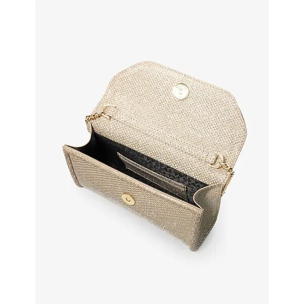 DUNE Bellini Chain-strap Woven Clutch
