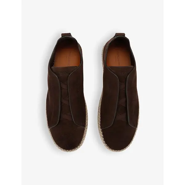 Zegna Triple Stitch Suede Espadrilles