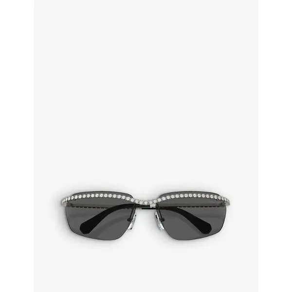 SWAROVSKI Gem-embellished Rectangle Sunglasses