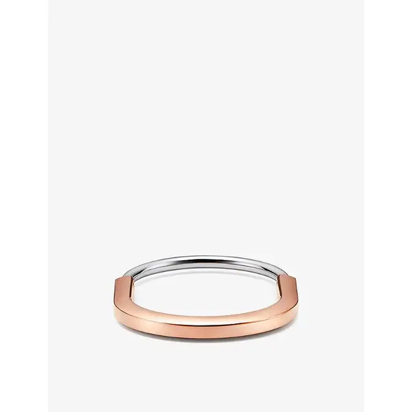 Tiffany & Co. Lock 18ct Rose And White-gold And 1.08ct Diamond Bangle - Rose Gold