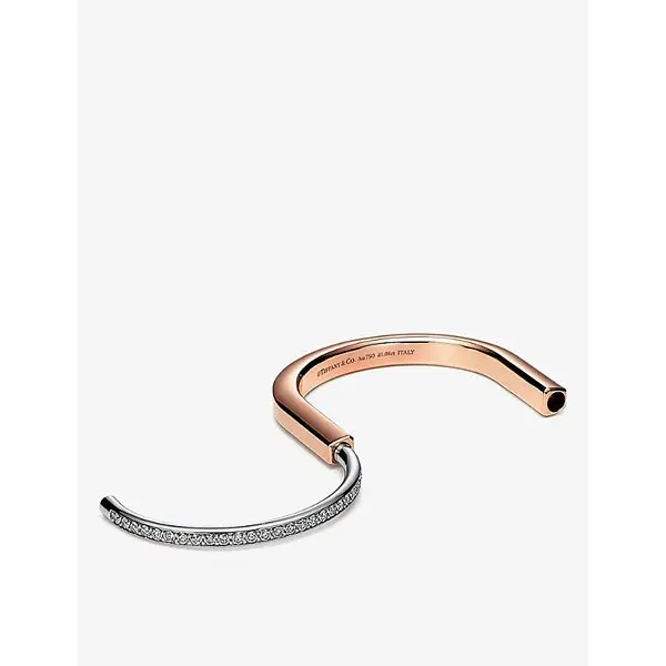 Tiffany & Co. Lock 18ct Rose And White-gold And 1.08ct Diamond Bangle - Rose Gold