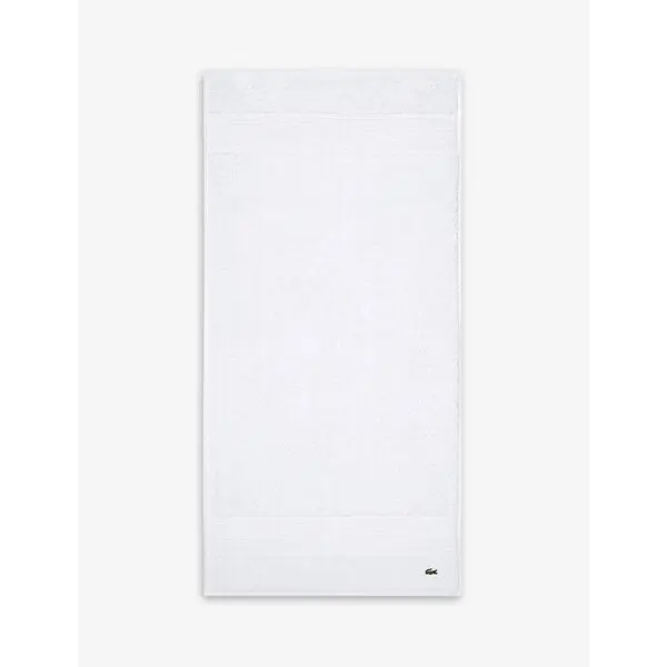 Lacoste Le Croco Logo-embroidered Cotton 50cm X 100cm - Blanc