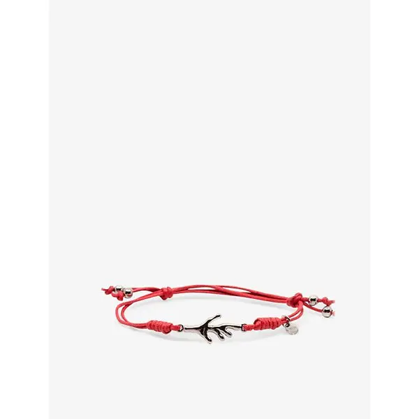LA MAISON COUTURE X Niin Wax Cord And Rhodium-plated Silver Bracelet - Coral