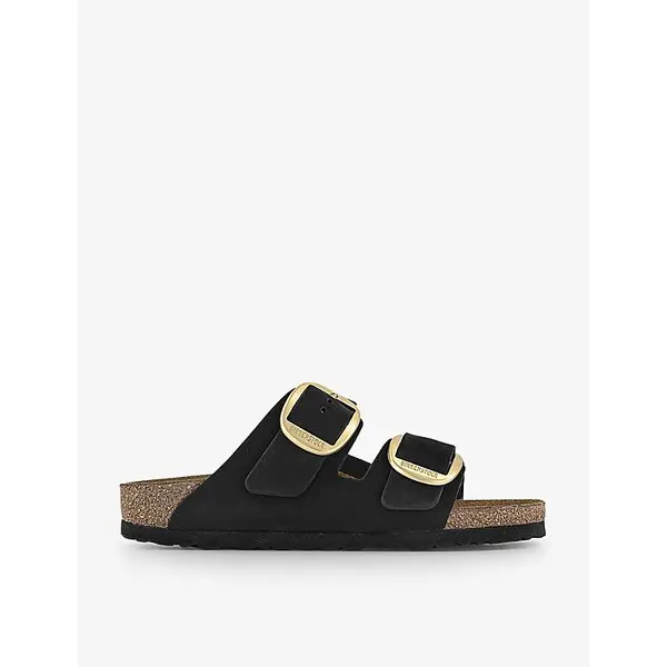BIRKENSTOCK Arizona Big-buckle Two-strap Leather Sandals - Black Nubuck