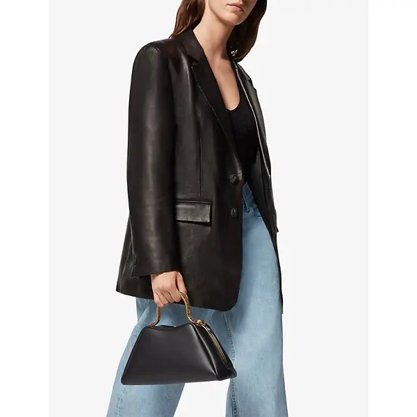 BVLGARI Serpentine Leather Top-handle Bag