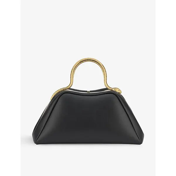 BVLGARI Serpentine Leather Top-handle Bag