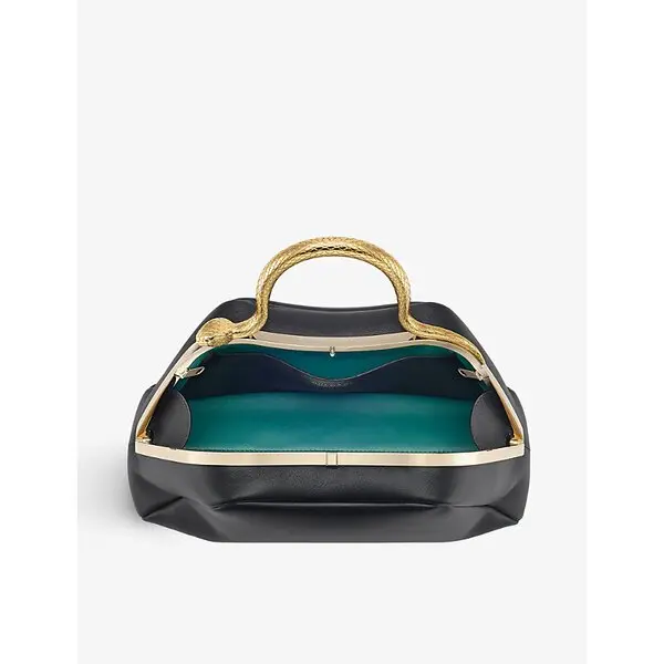 BVLGARI Serpentine Leather Top-handle Bag