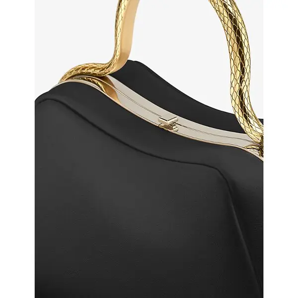 BVLGARI Serpentine Leather Top-handle Bag