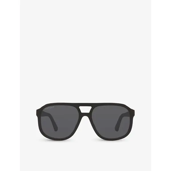 Gucci Gg1188s Aviator-frame Sunglasses - Black