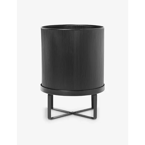 FERM LIVING Bau Large Elevated Steel Pot 38cm - Black