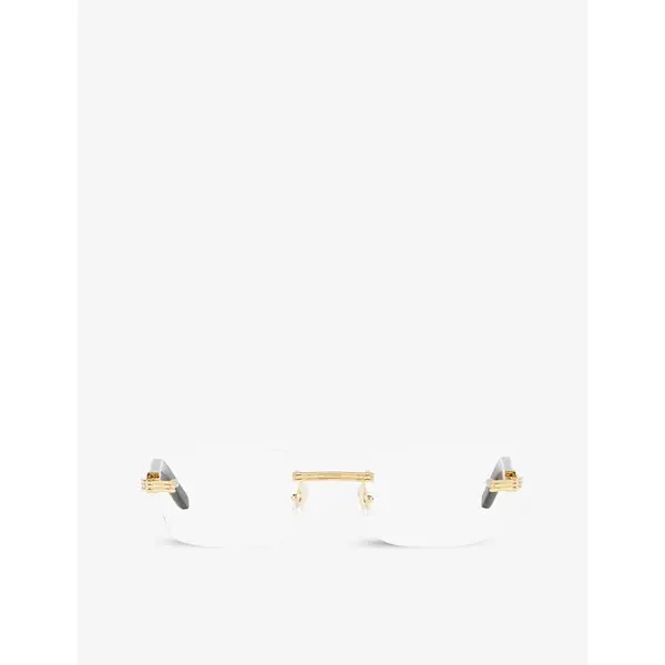 Cartier Ct0286o Rectangular-frame Metal And Horn Glasses