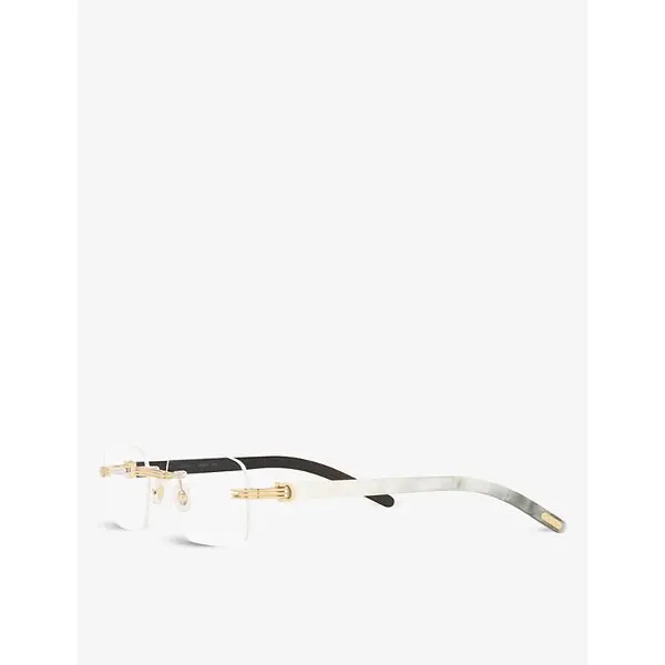 Cartier Ct0286o Rectangular-frame Metal And Horn Glasses