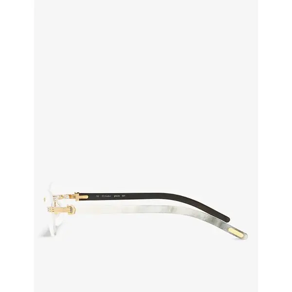 Cartier Ct0286o Rectangular-frame Metal And Horn Glasses