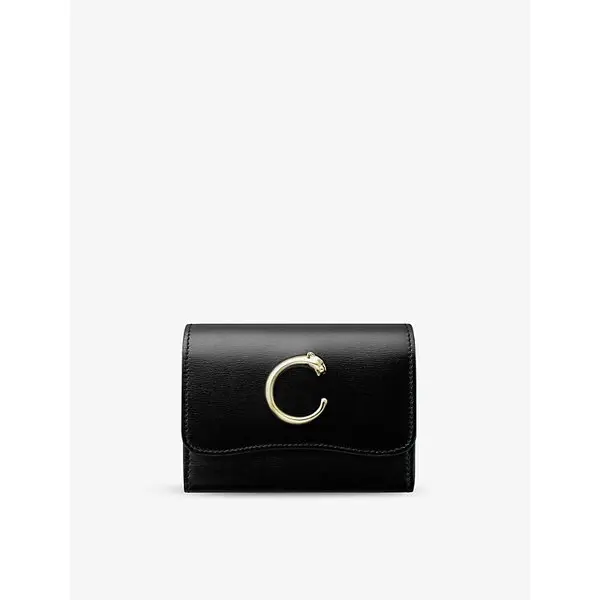 CARTIER Panthère De Mini Leather Wallet - Black