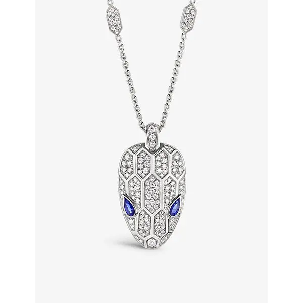 BVLGARI Serpenti Diamond And Sapphire Necklace - White Gold