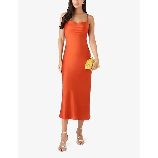 OMNES Riviera Sleeveless Satin Midi Dress