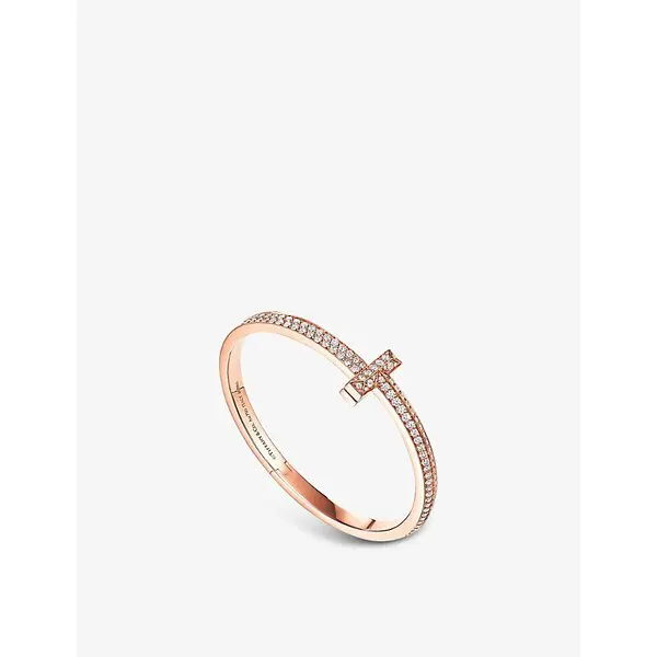 Tiffany & Co. T T1 Medium Diamond Bangle - Rose Gold