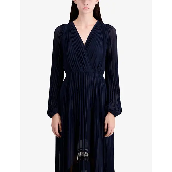 open lace back dress The Kooples Satin Midi Dress - Black main image 1