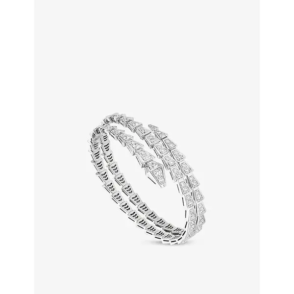 BVLGARI Serpenti Viper 18ct White-gold Diamond Bracelet - White Gold