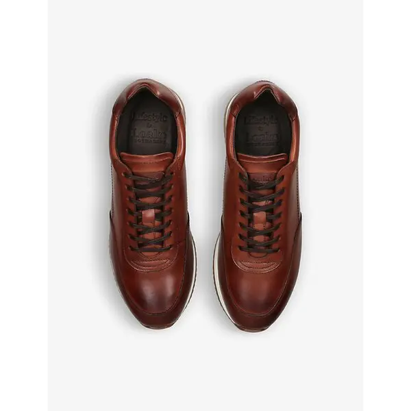 LOAKE Bannister Tonal-stitching Leather Low-top Trainers - Tan