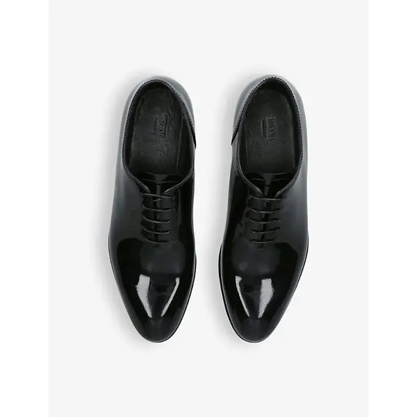 Zegna Vienna Whole-cut Patent-leather Oxford Shoes