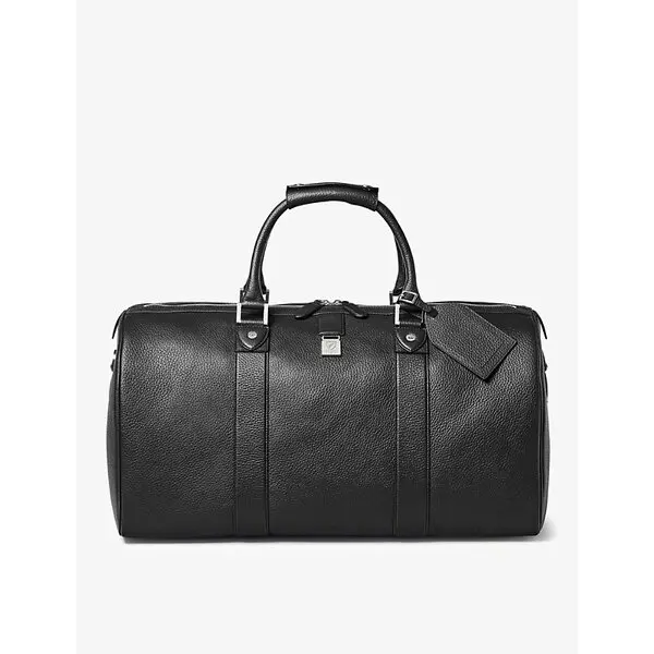 ASPINAL OF LONDON Boston Grained-leather Duffle Bag - Black