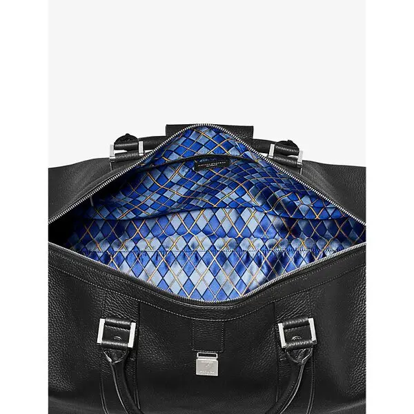 ASPINAL OF LONDON Boston Grained-leather Duffle Bag - Black
