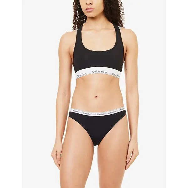 Calvin Klein Modern Branded-waistband Pack Of Three Stretch-cotton Briefs - Blk Wht Grey