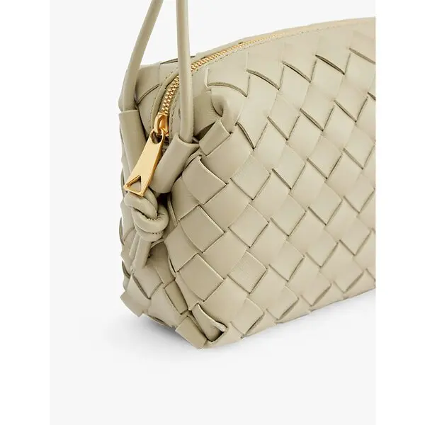 Bottega Veneta Loop Mini Leather Crossbody Bag - Travertine-gold
