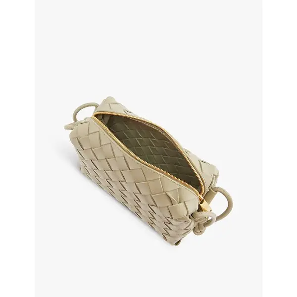 Bottega Veneta Loop Mini Leather Crossbody Bag - Travertine-gold