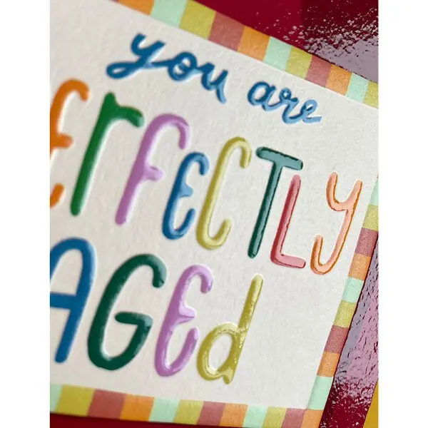 RASPBERRY BLOSSOM You Are Perfectly Aged' Birthday Card 22cm X 11cm